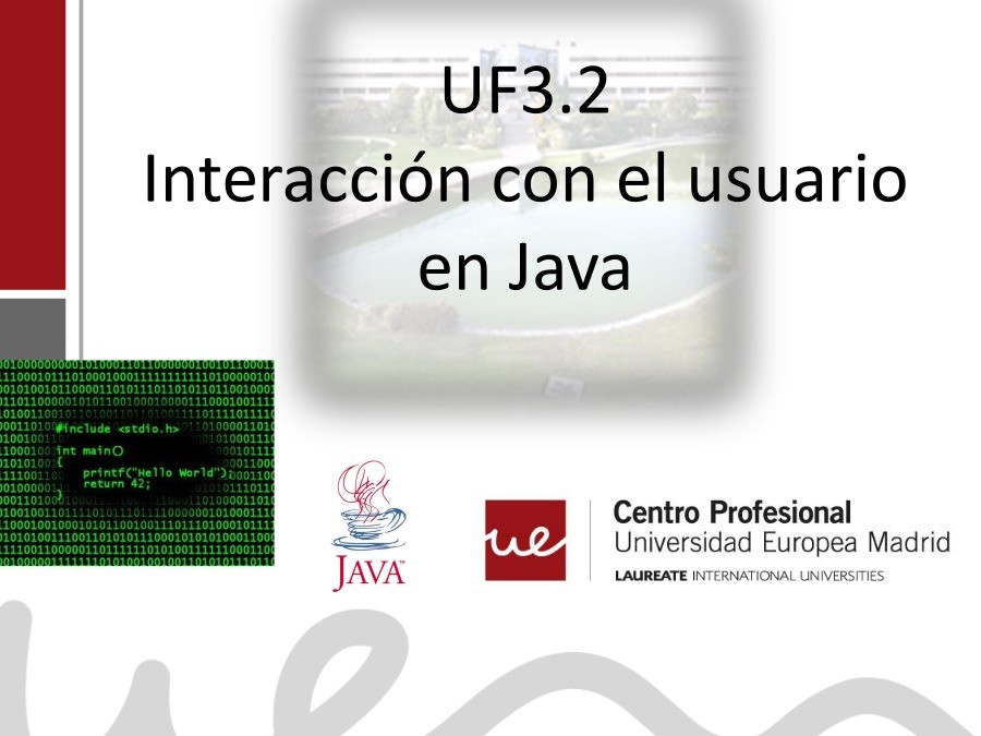 PDF de programación - UF3.2 Interacción con el usuario en Java